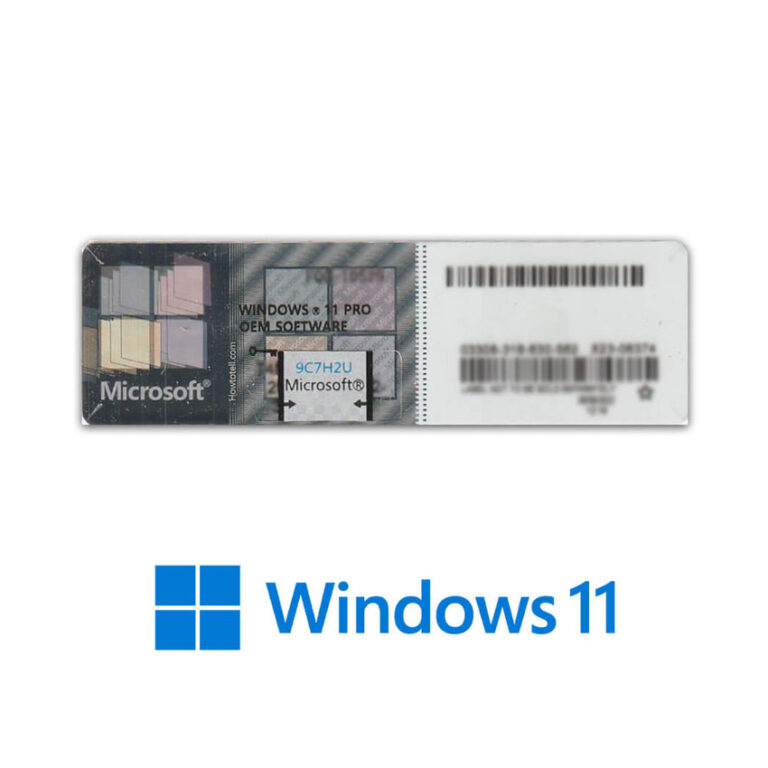 Microsoft Windows 10/11 Pro 64-bit (Key-License) - Sticker Label